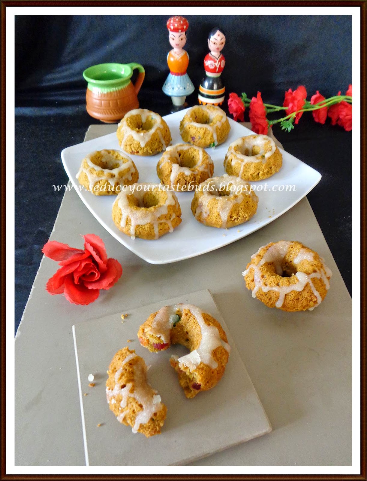 Eggless Whole Wheat Jaggery Mini Bundt Cake - Seduce Your Tastebuds...