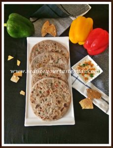 Papad and Capsicum Stuffed Paratha Recipe - Seduce Your Tastebuds...